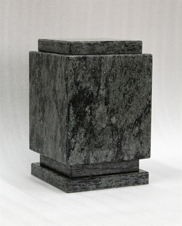 Kamenná urna hranatá, urnový obal, žula Olive Green